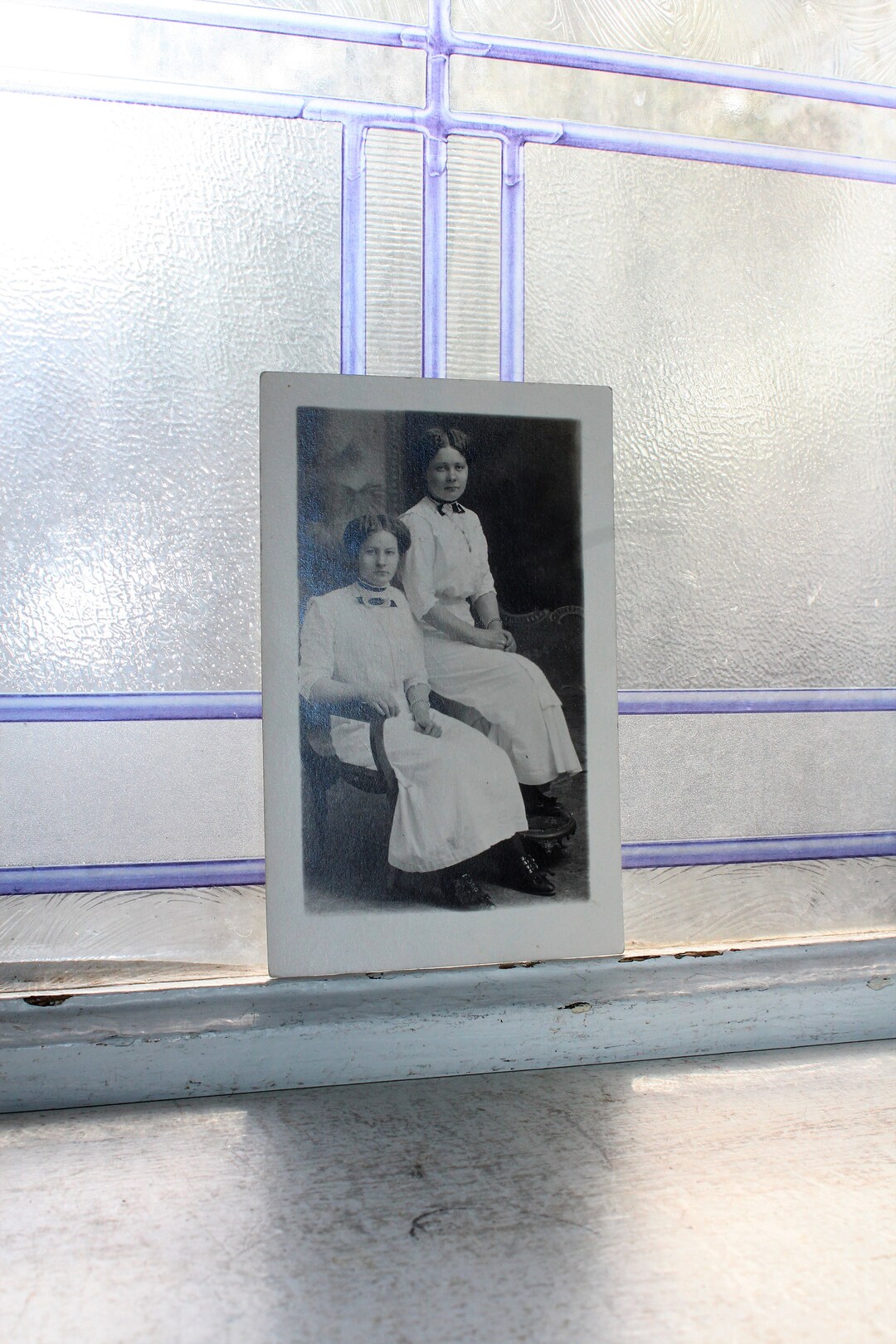 Vintage Photograph Postcard 2 Edwardian Sisters RPPC - Etsy