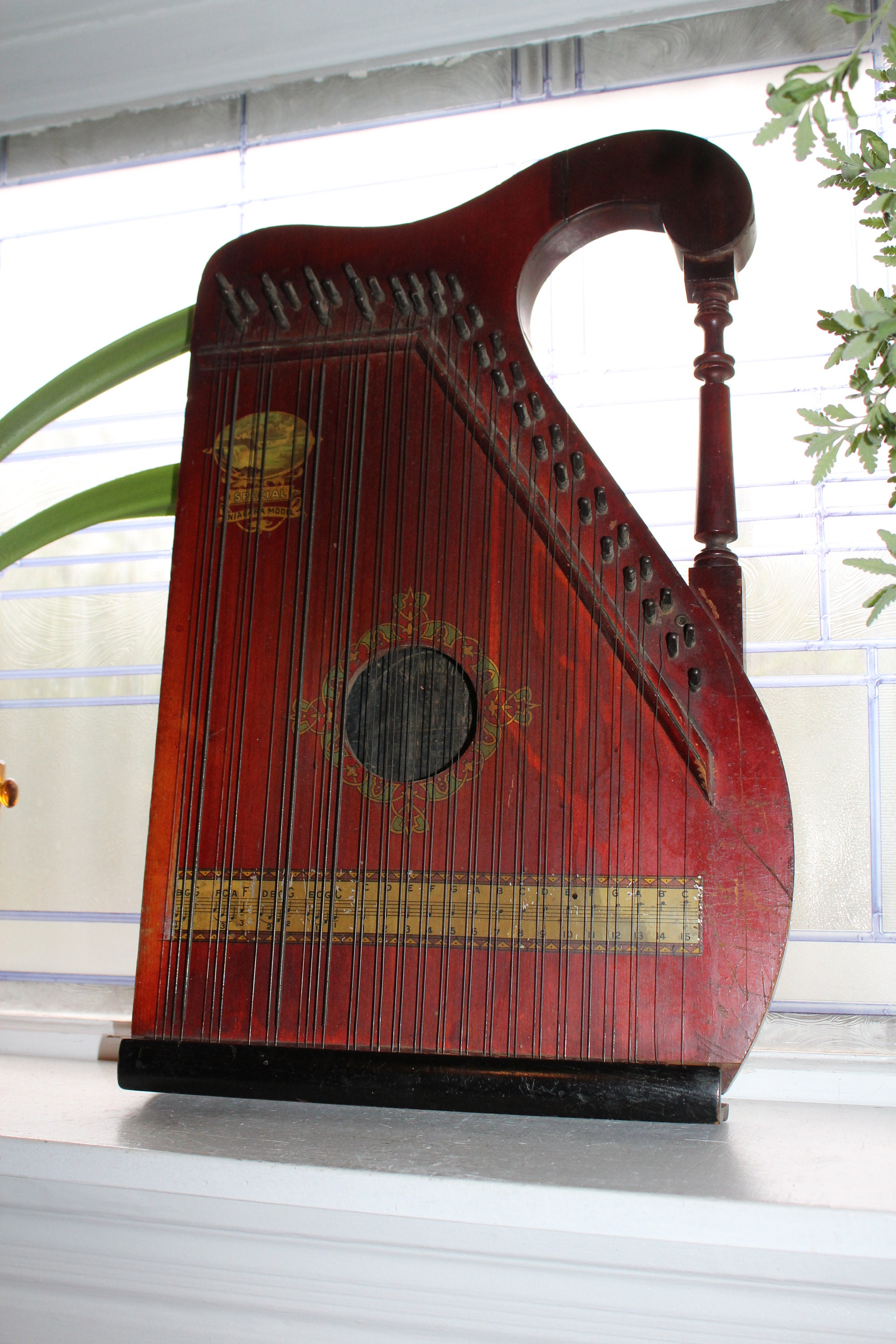 Antique Zither Violin Harp Niagara Model 1800s Musical Instrument