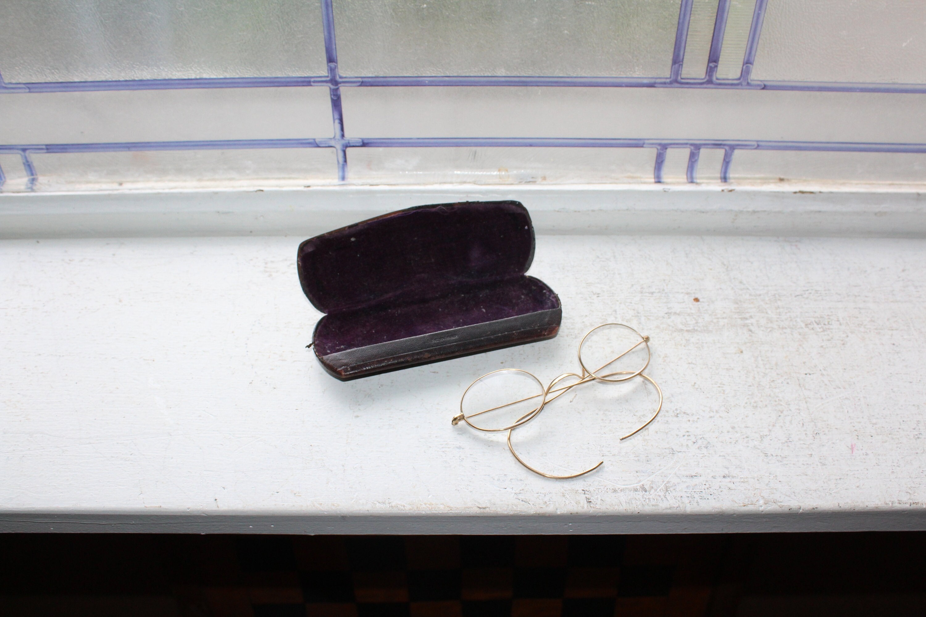 Antique Steampunk Eyeglasses Spectacles With Case