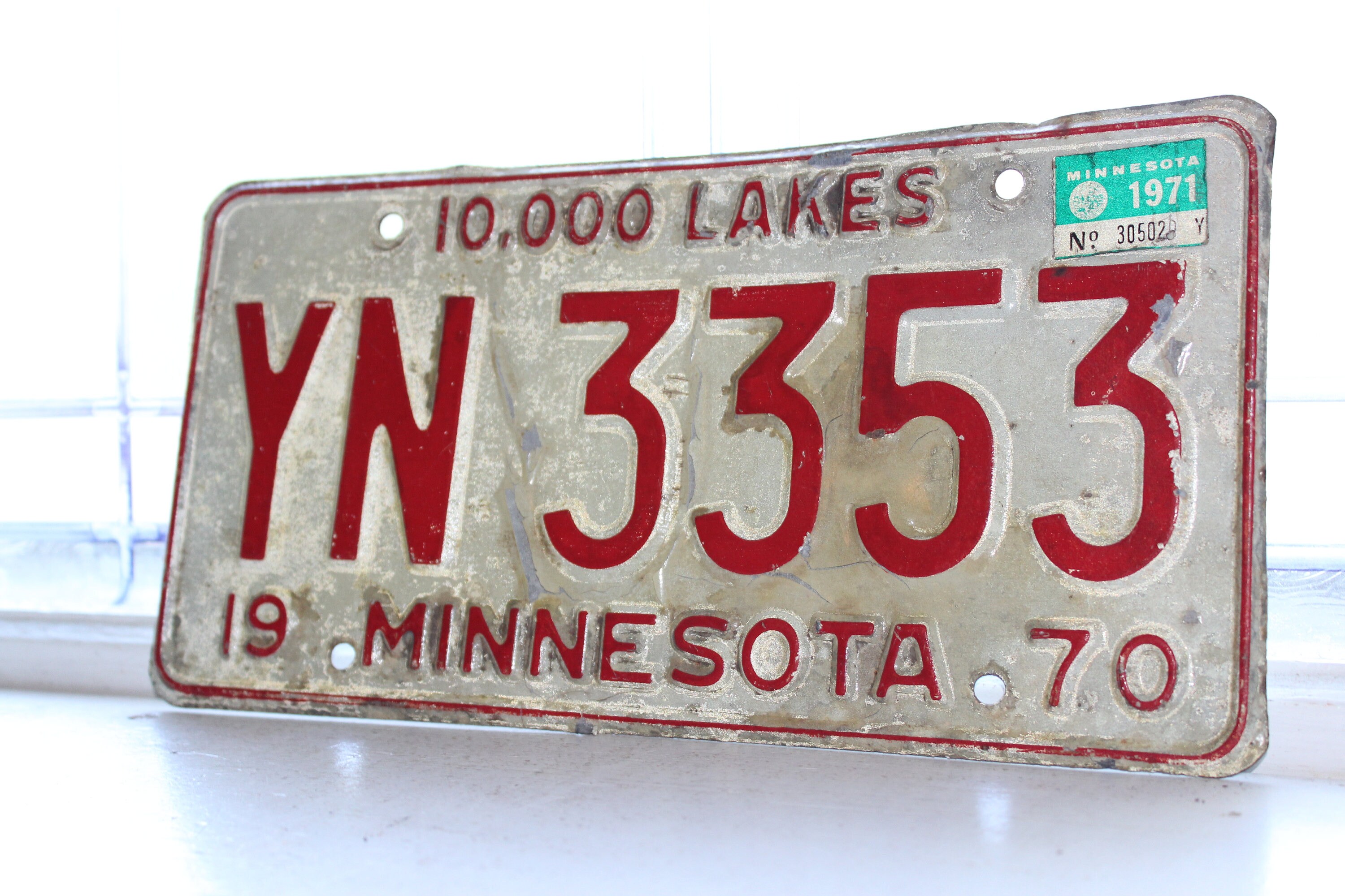 Vintage 1970 Minnesota License Plate Man Cave Decor