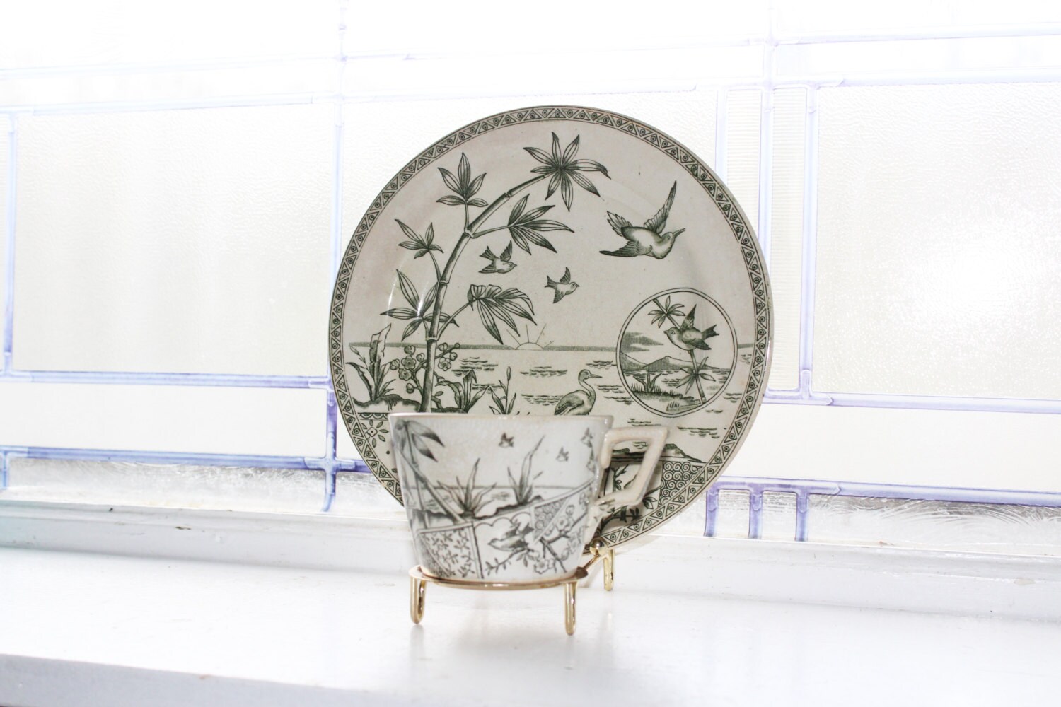 Antique Cup and Plate Edge Malkin & Co Tonquin Circa 1883