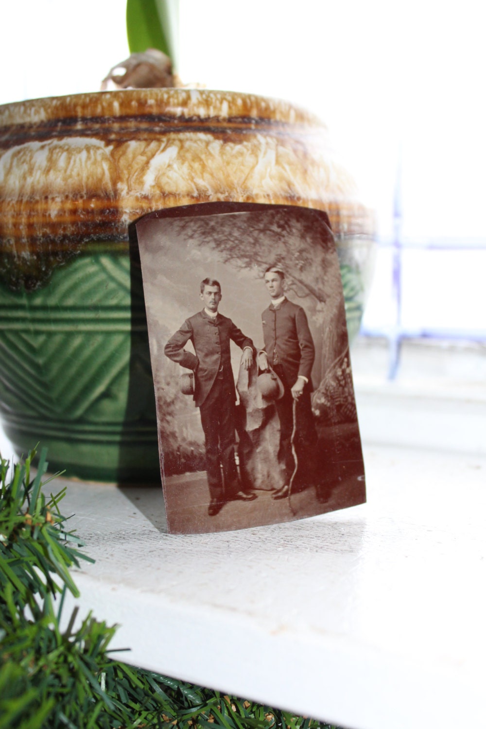 Antique Tin Type Photograph Victorian Men 1800s