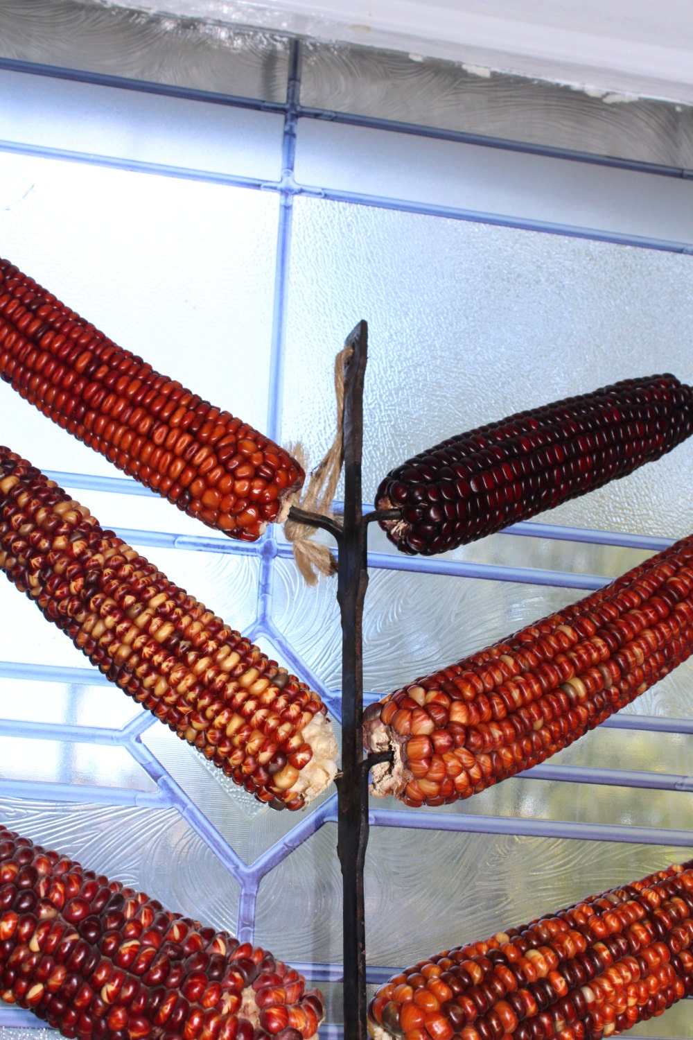 Antique Corn Cob Dryer with Corn Farm Primitive Fall Decor