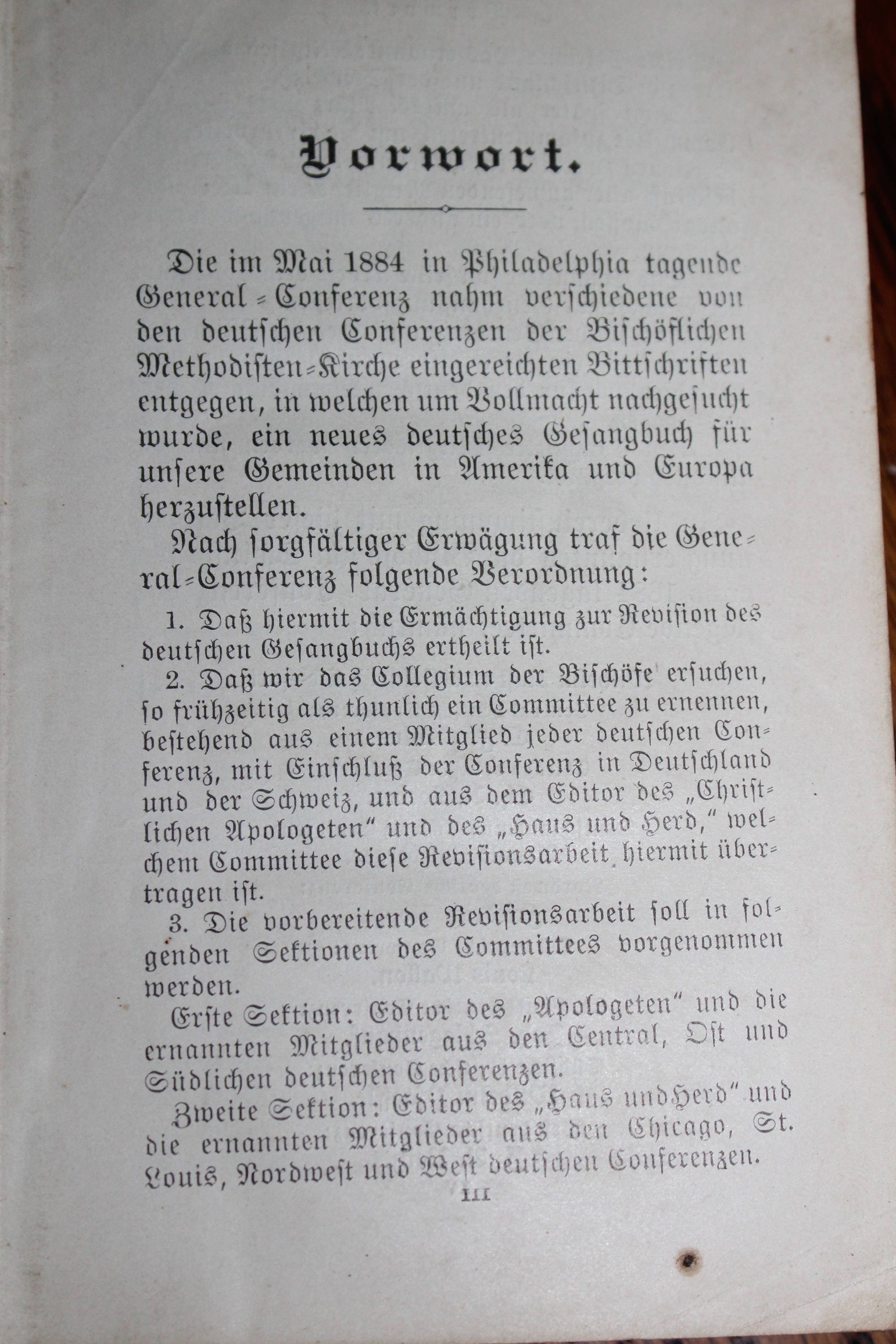 Antique 1888 German Book Gesangbuch Der Bischoflichen Methodisten Kirche