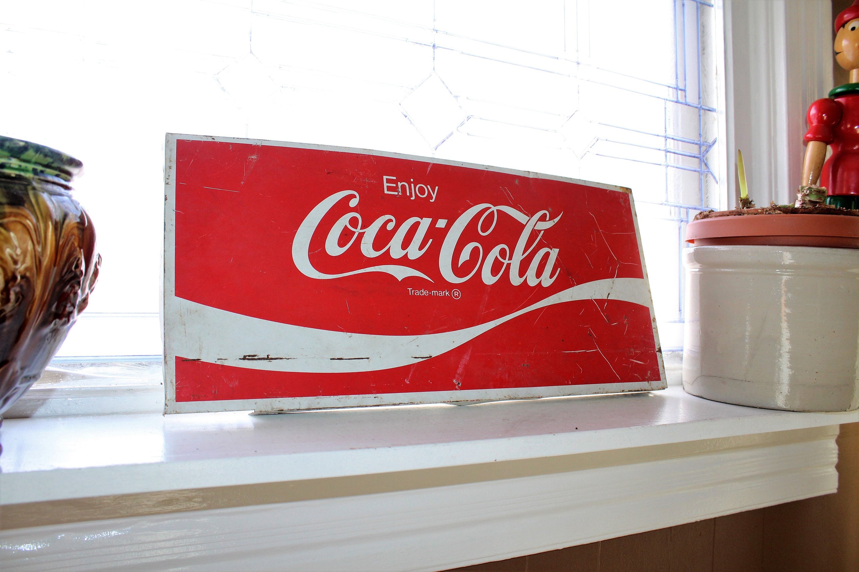 Vintage Coca Cola Sign 22 x 10 Retro Coke 1970s Diner Decor