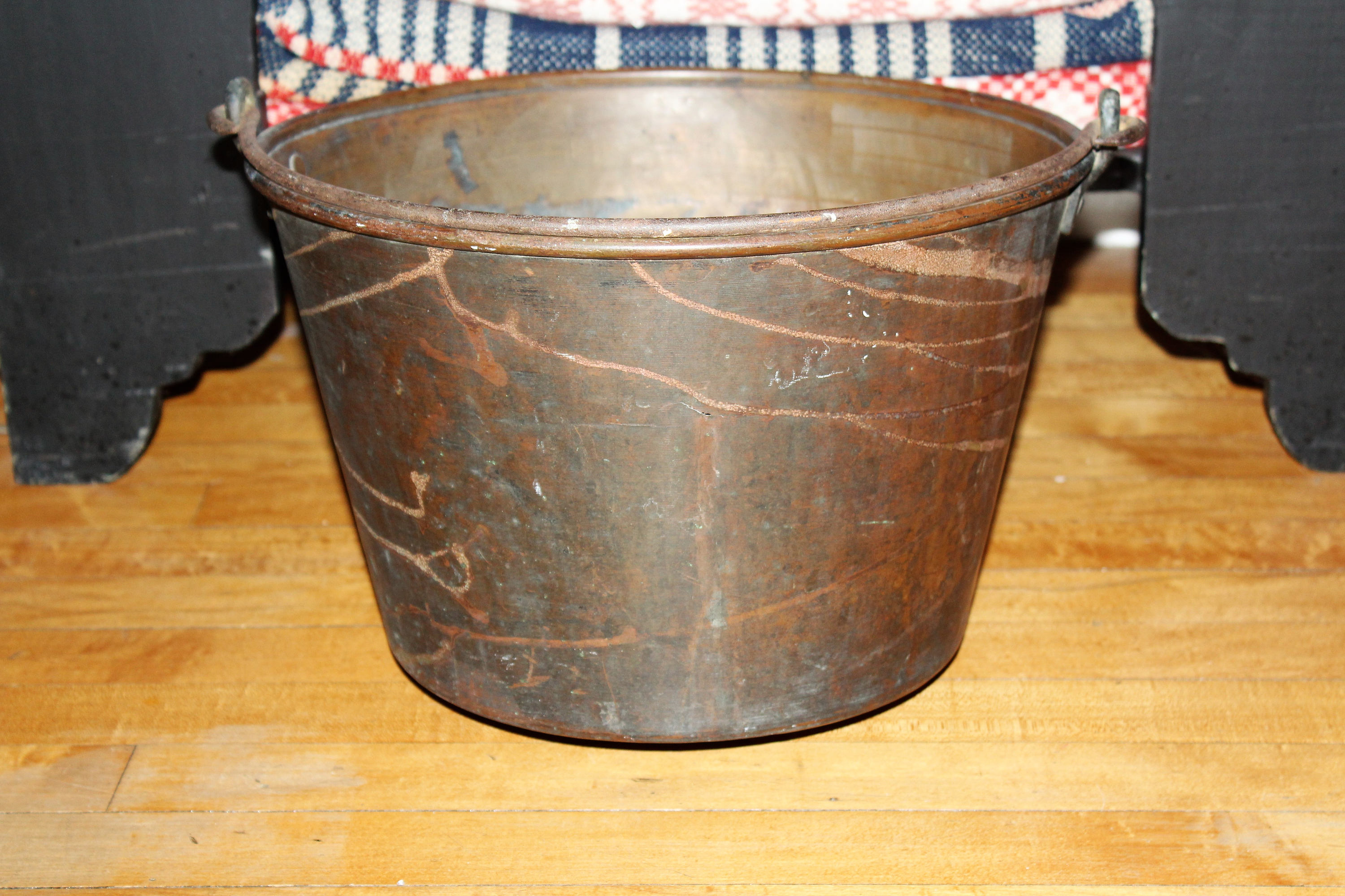 Antique Brass Pail Bucket Hayden's Circa 1850s Farmhouse Decor