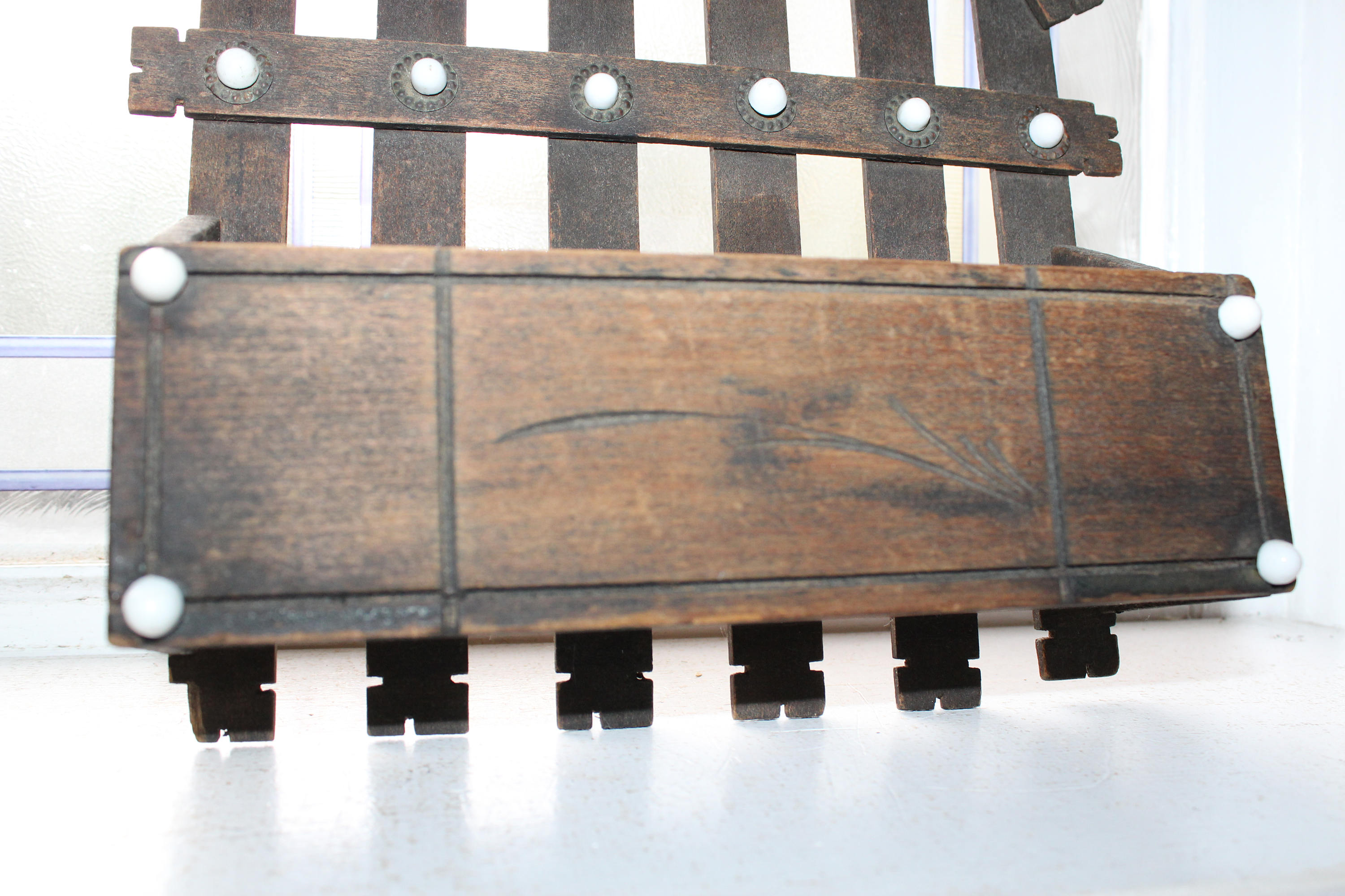 Antique Wall Box Wall Pocket Country Victorian Rustic Farmhouse Decor