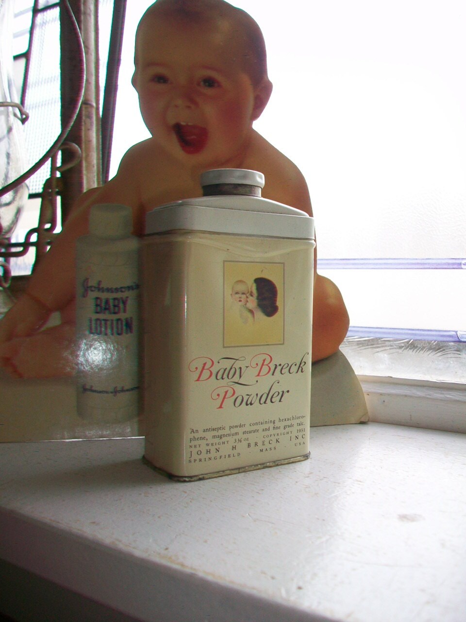 Vintage 1950s Baby Breck Powder Tin