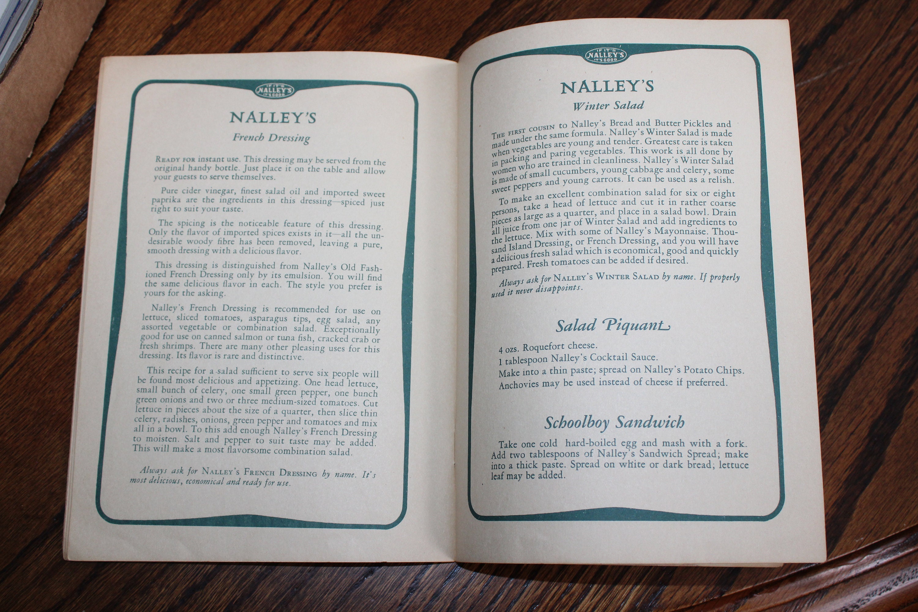 1930s Cookbook Makeing Good Foods Better Nalley's