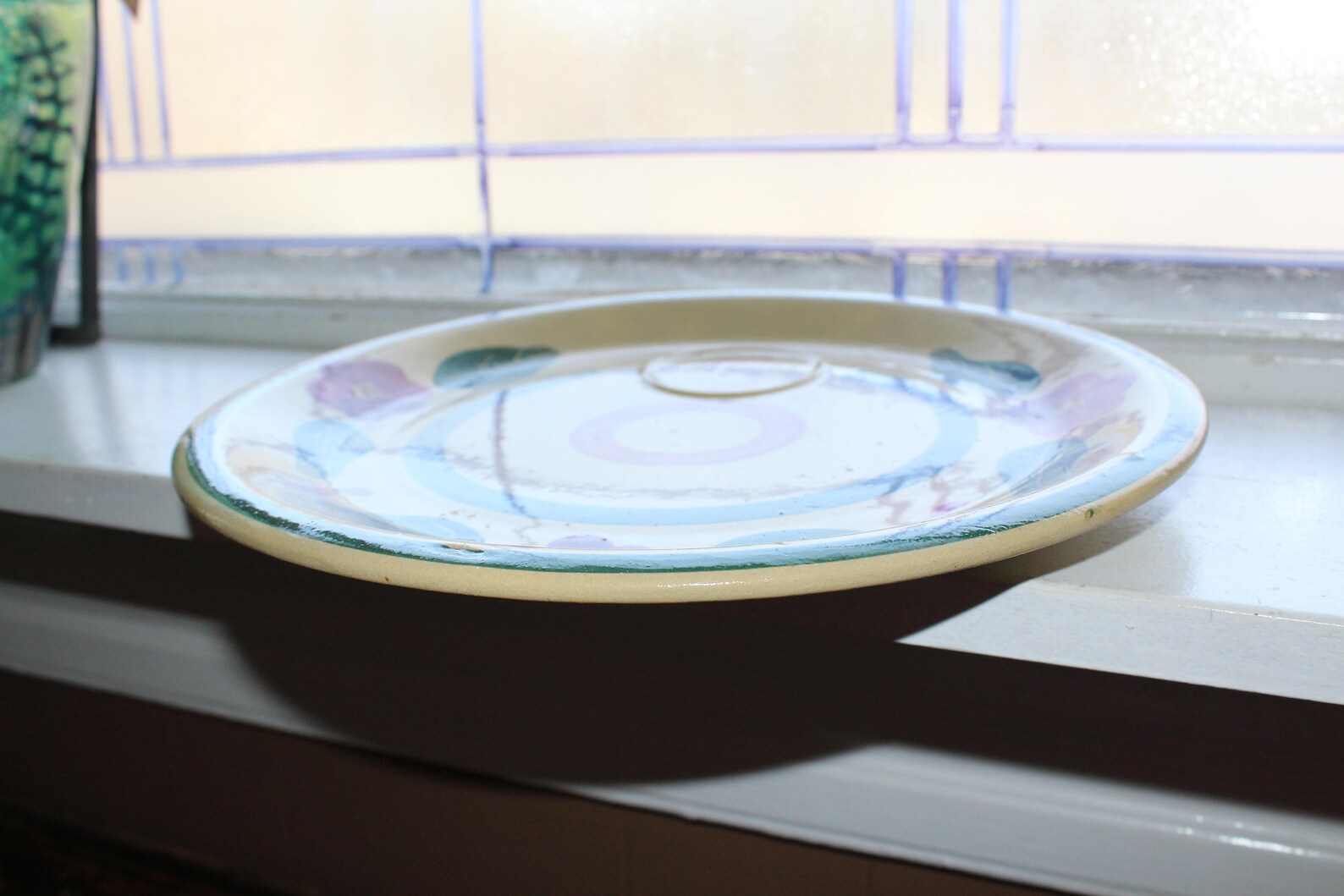 Watt Pottery Pansy Bullseye Snack Plate With Cup Ring Vintage | Etsy