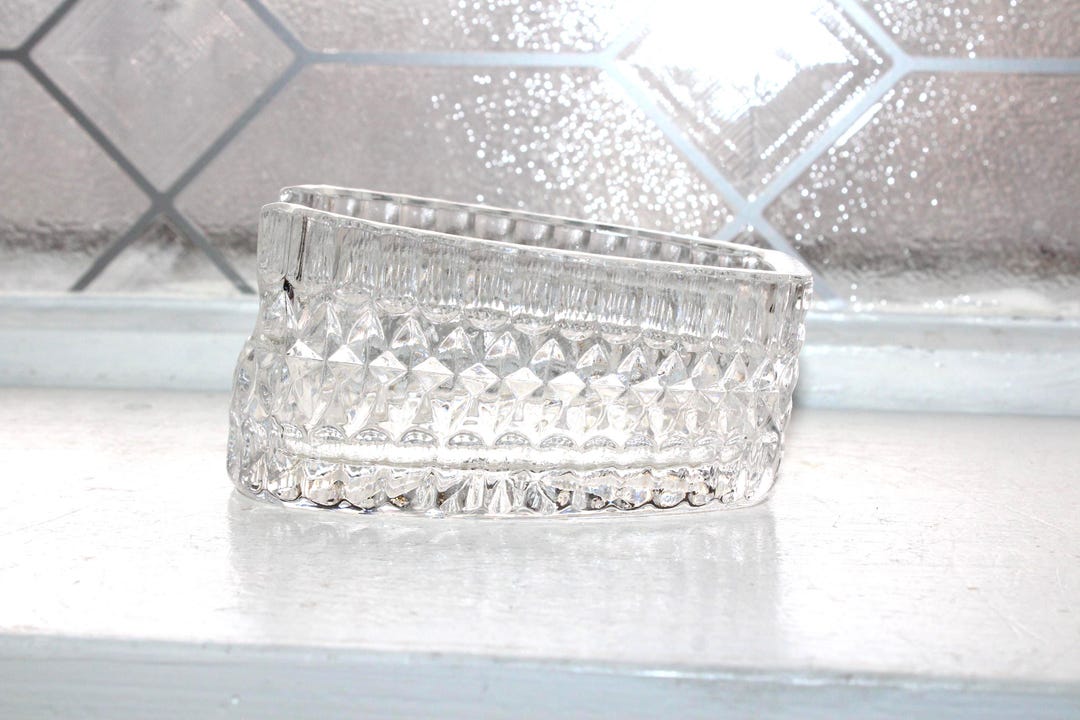 Vintage Lead Crystal Spoon Utensil Holder - Etsy