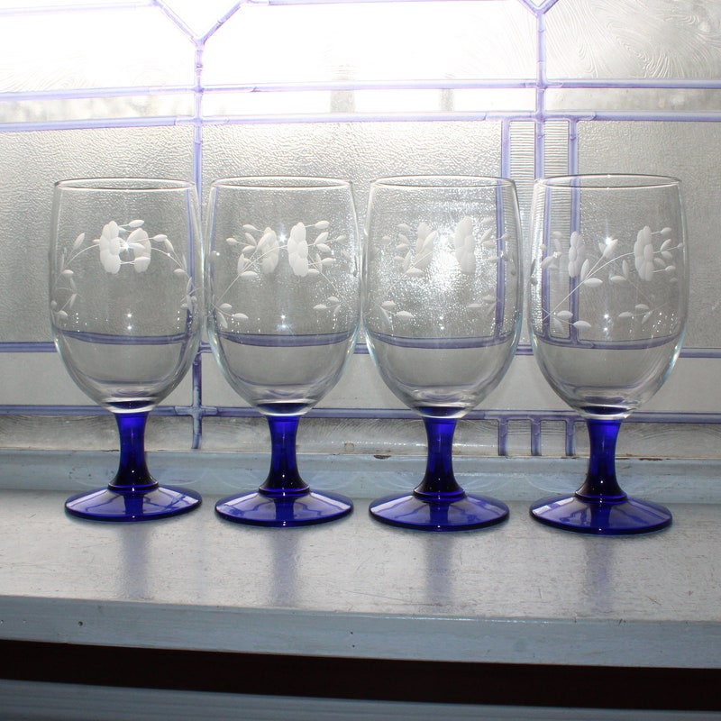 Cobalt Blue Goblets - Etsy
