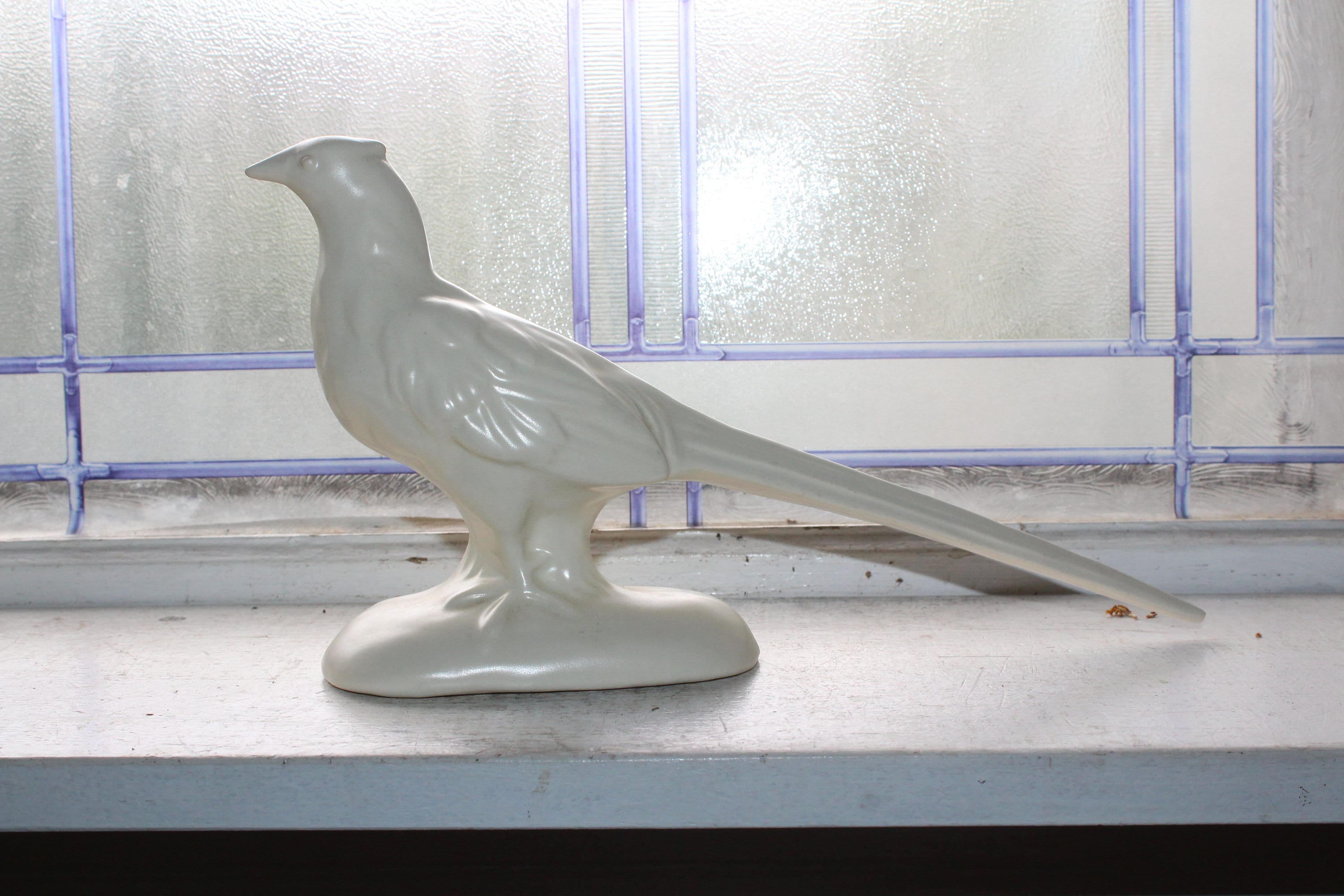 Large Vintage White Haeger Pheasant Bird Figurine