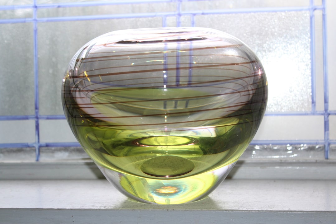 Large Waterford Crystal Evolution Sataral Swirl Vase Red and Amber - Etsy