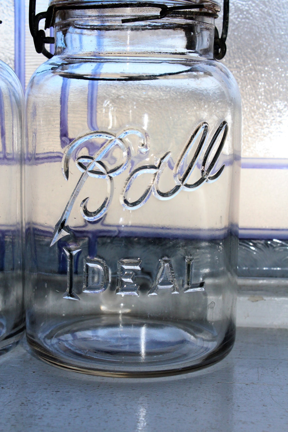 3 Vintage Ball Ideal Mason Jars Clear Quarts 1923 To 1933