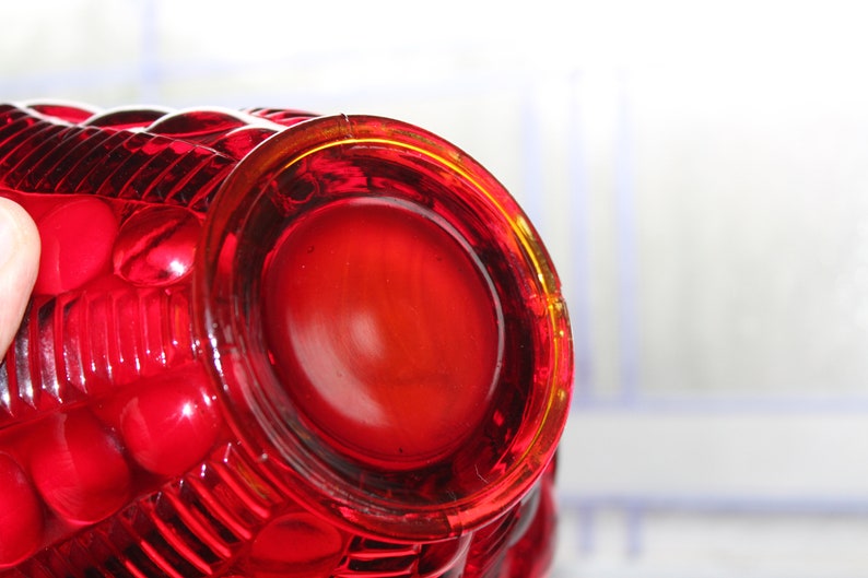 Vintage Ruby Red Art Glass Basket by Jim Dunlavy - Etsy