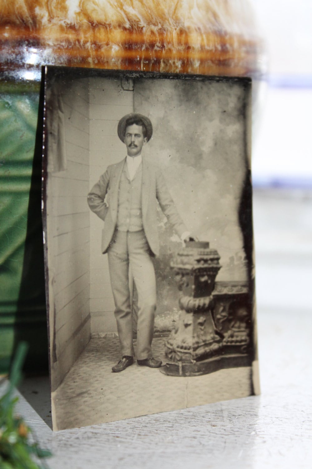 Antique Tin Type Photograph Victorian Man 1800s