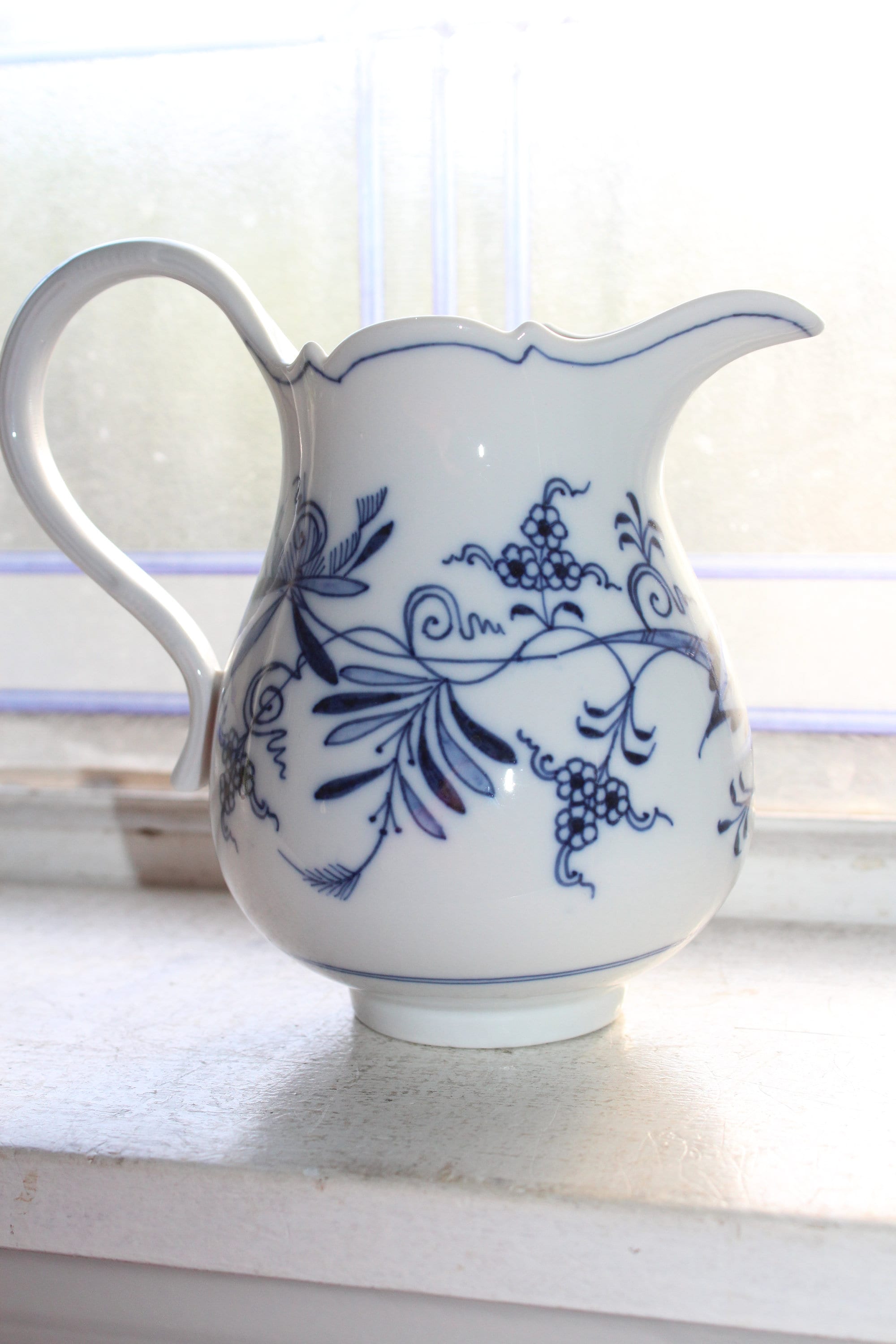 Vintage 1920s Meissen Blue Onion Milk Pitcher