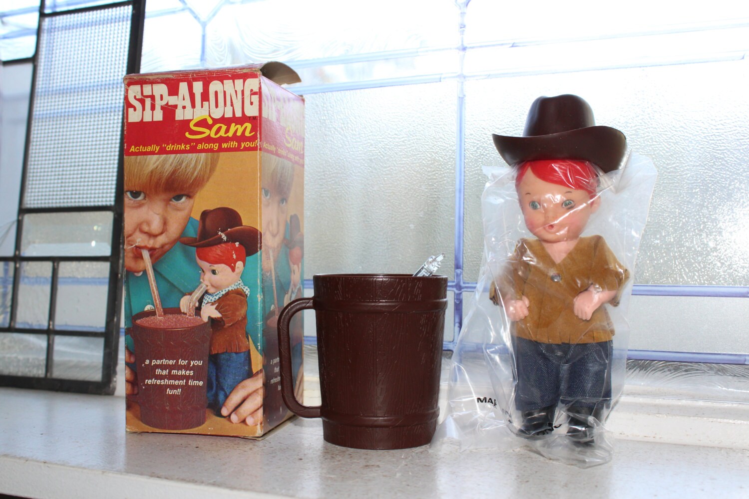 Sip-Along Sam Child's Drinking Toy Vintage 1970s Original Box Unused No ...