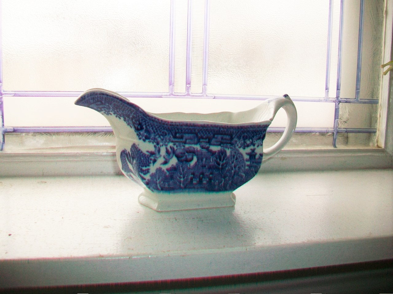 Vintage Blue Willow Gravy Boat Royal Venton Ware