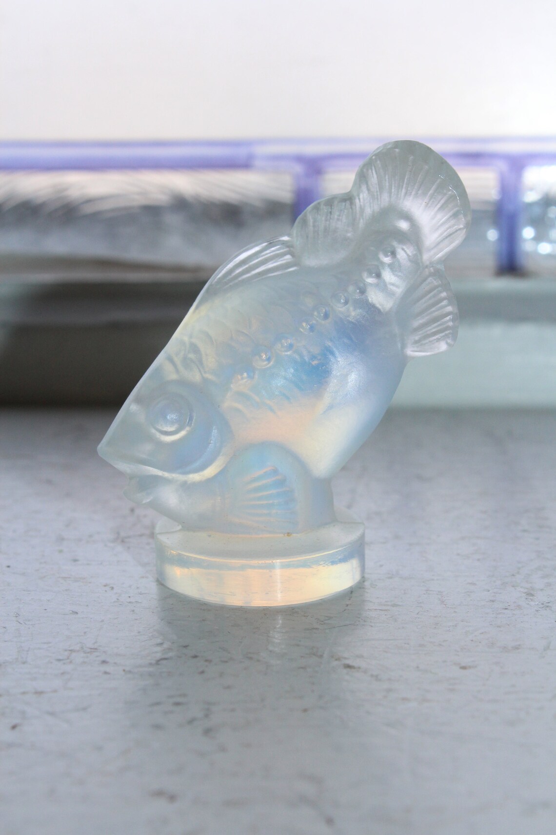 Sabino Glass Opalescent Gold Fish Figurine - Etsy