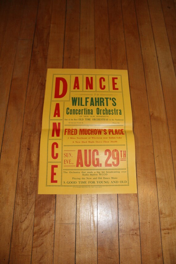 Vintage Dance Hall Poster New Ulm Minnesota Whoopee John - Etsy