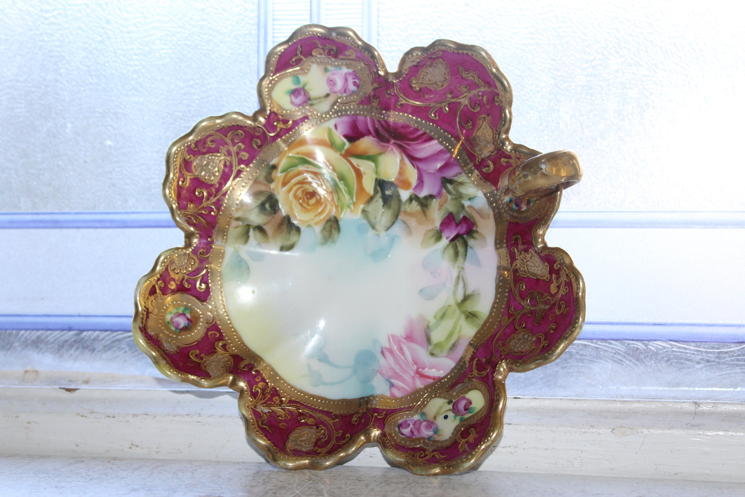 Antique Hand Painted Nippon Nappy Dish