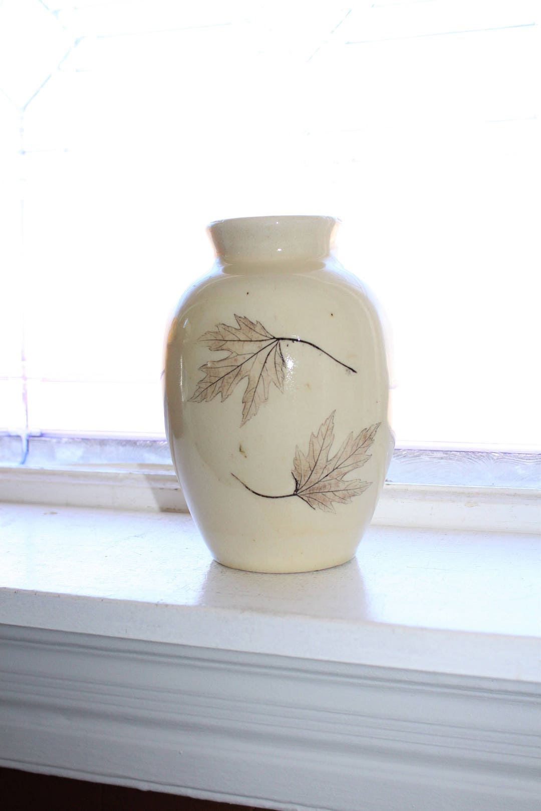 Nemadji Leaf Pottery Forest Impressions Vase Vintage Handmade - Etsy