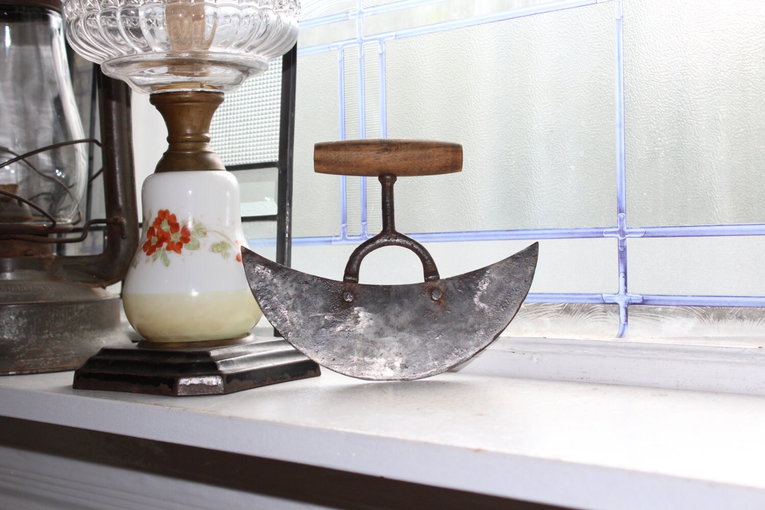 Antique Kitchen Chopper Metal and Wood 1800s