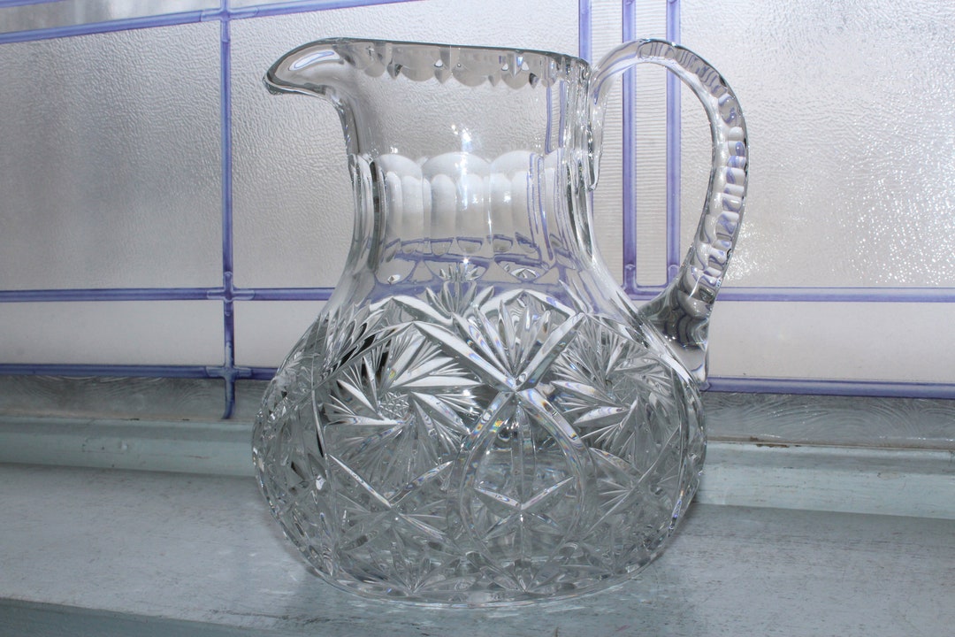 Stunning Elegant Cut Crystal Pitcher Antique Tableware - Etsy