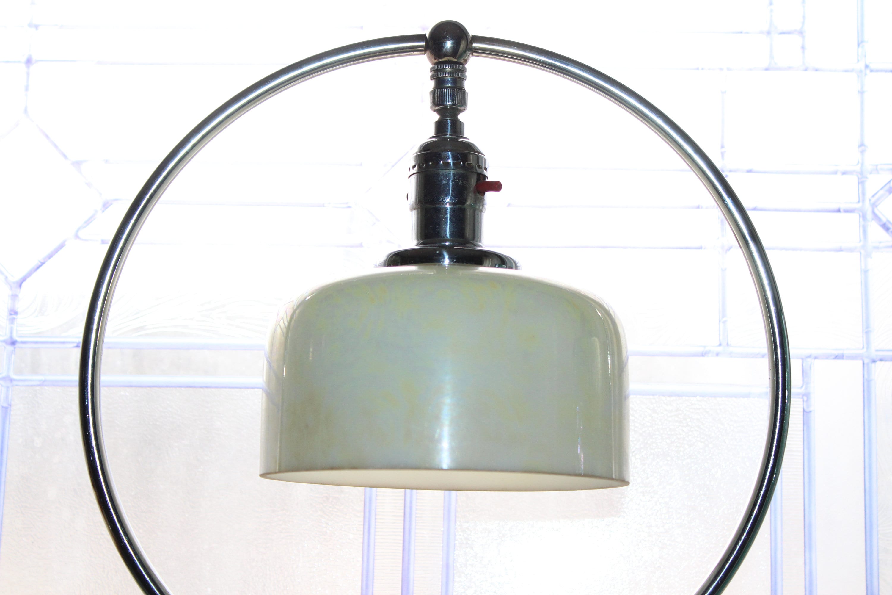 Vintage Art Deco Chase Chrome Round Hoop Lamp 1930s