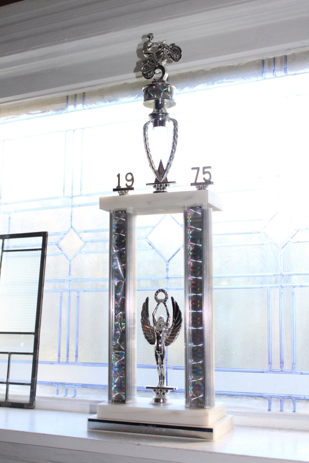 Vintage 1970s Car Motorcycle Show Trophy 2nd Place Rod & Custom Winner