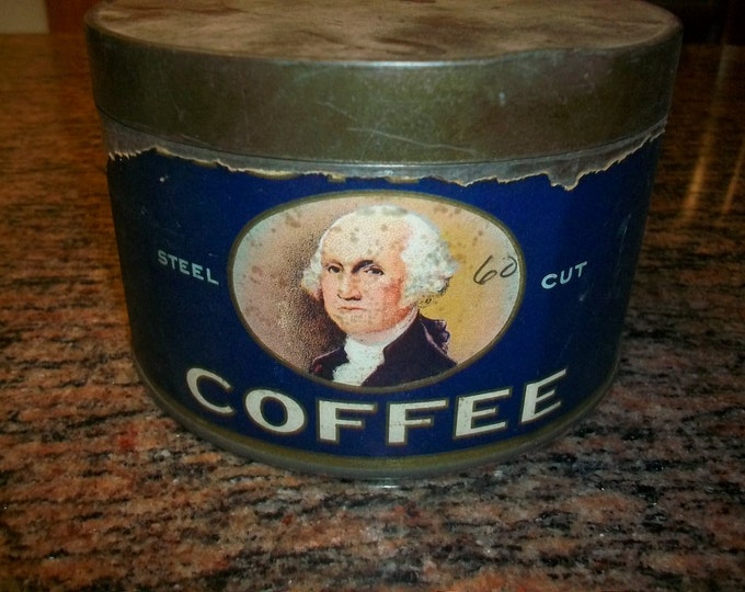 Vintage 1930s Tin George Washington Coffee - Etsy