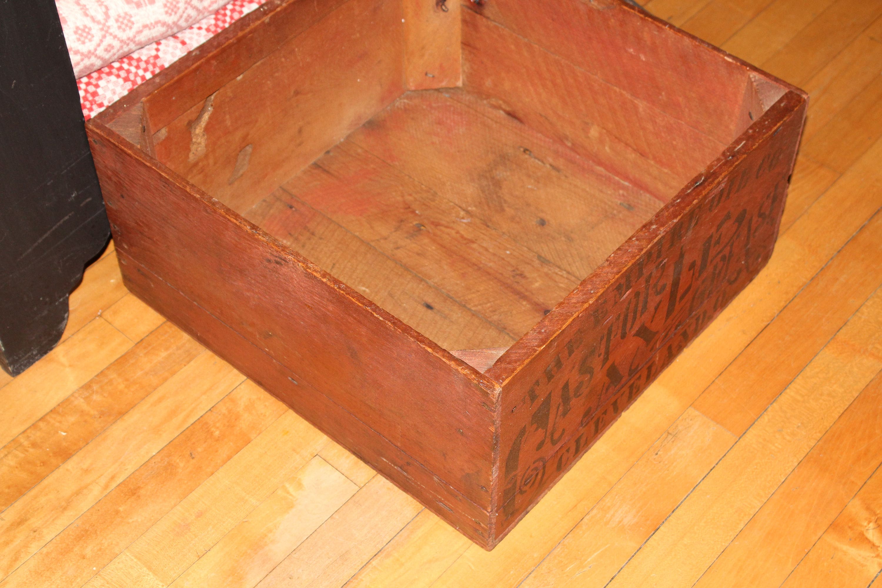 Antique Castor Axle Grease Box Wood Crate Empire Oil Co & Antique Smith ...