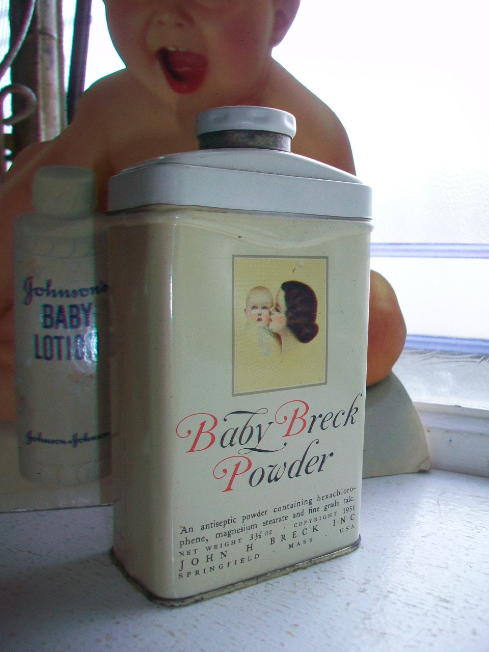 Vintage 1950s Baby Breck Powder Tin