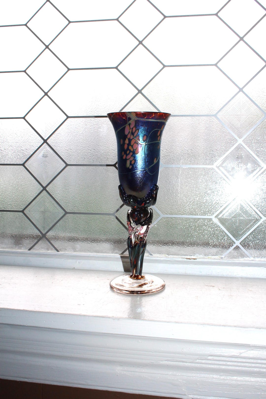 Vintage Colin Heaney Art Glass Wine Champagne Glass - Etsy
