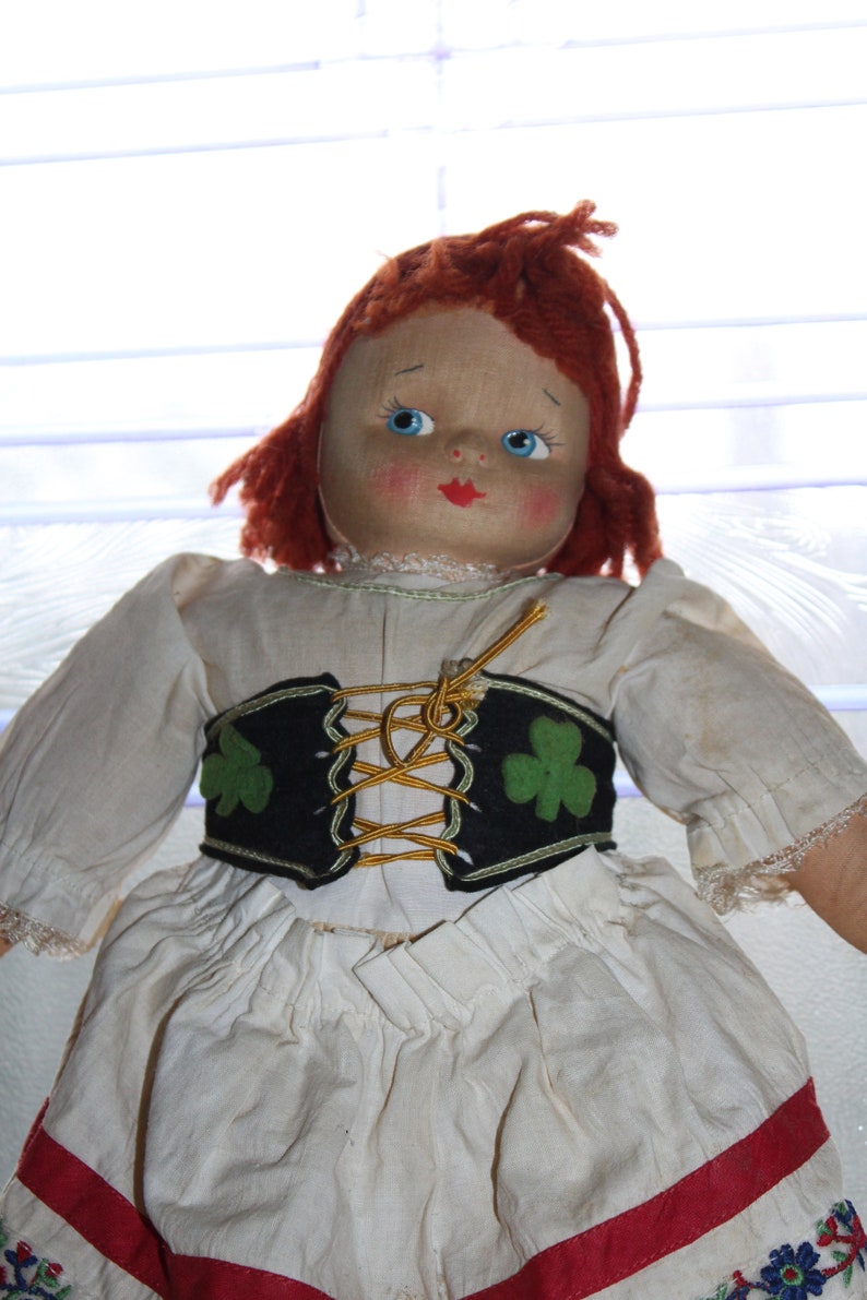 Vintage Irish Lass Cloth Doll - Etsy
