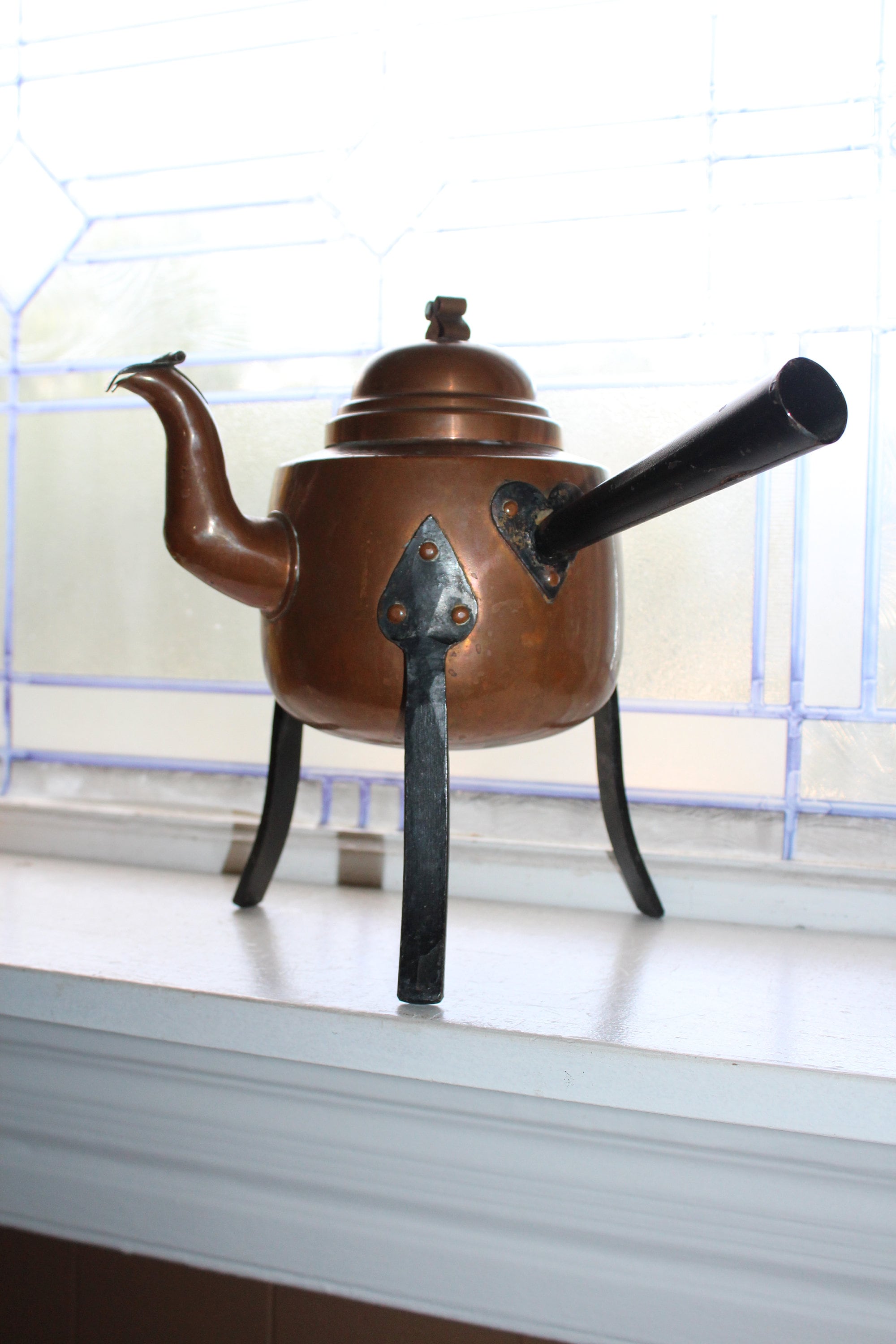 Copper Coffee Pot Tea Kettle Swedish Svensk Koppar Antique 1900s