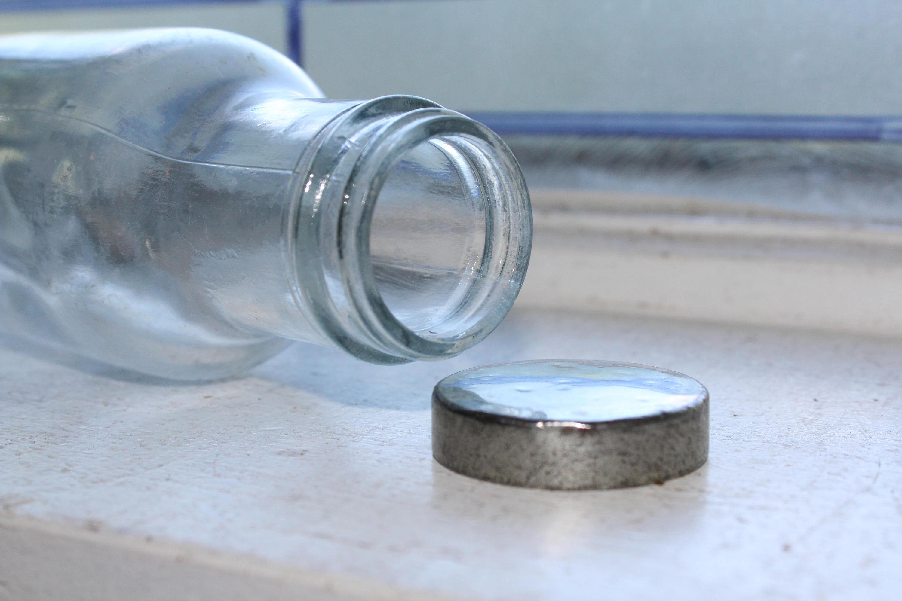 Vintage Glass Rolling Pin Roll Rite with Screw On Cap