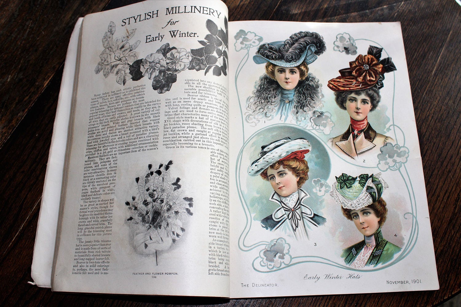 1901 Fashion Magazine The Delineator Antique Edwardian Styles