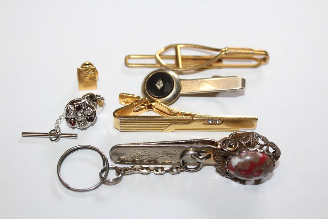 3 Vintage Tie Tacks & 2 Tie Pins Plus a King's Key Finder - Etsy