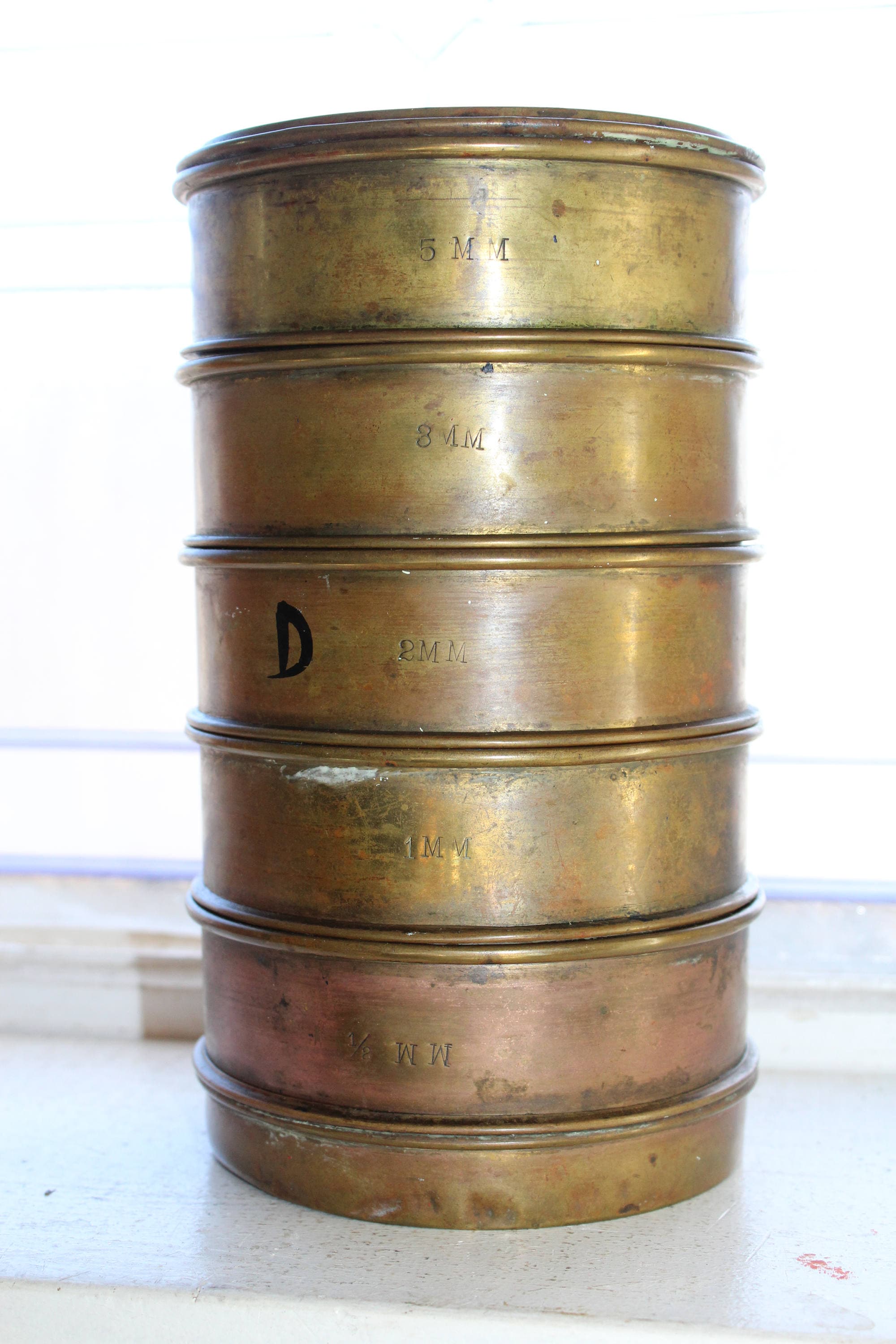 Vintage Stacking Brass Sieves Screens Central Scientific Co Chicago