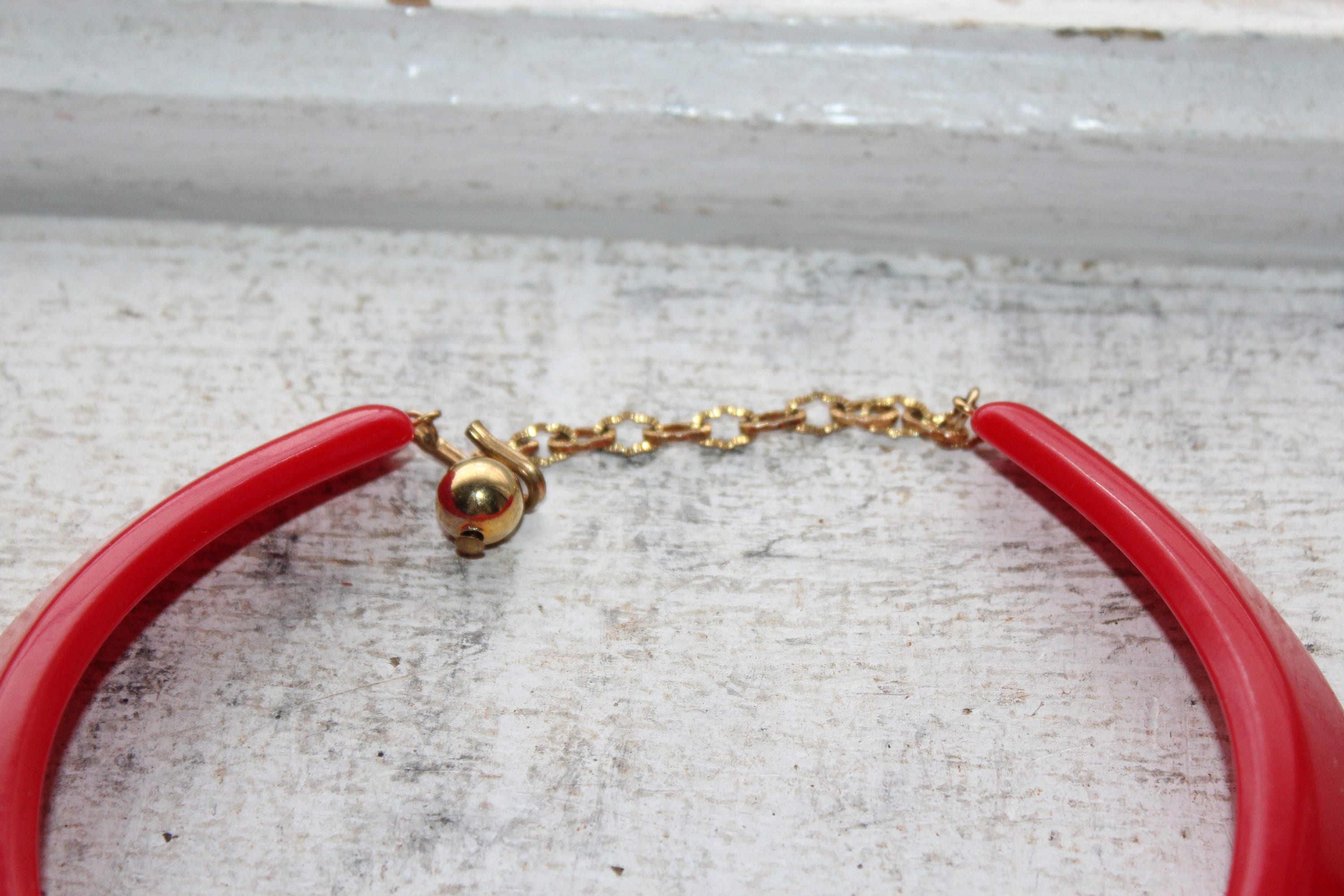 Vintage Cherry Red Bakelite Necklace 1930s Art Deco Jewelry