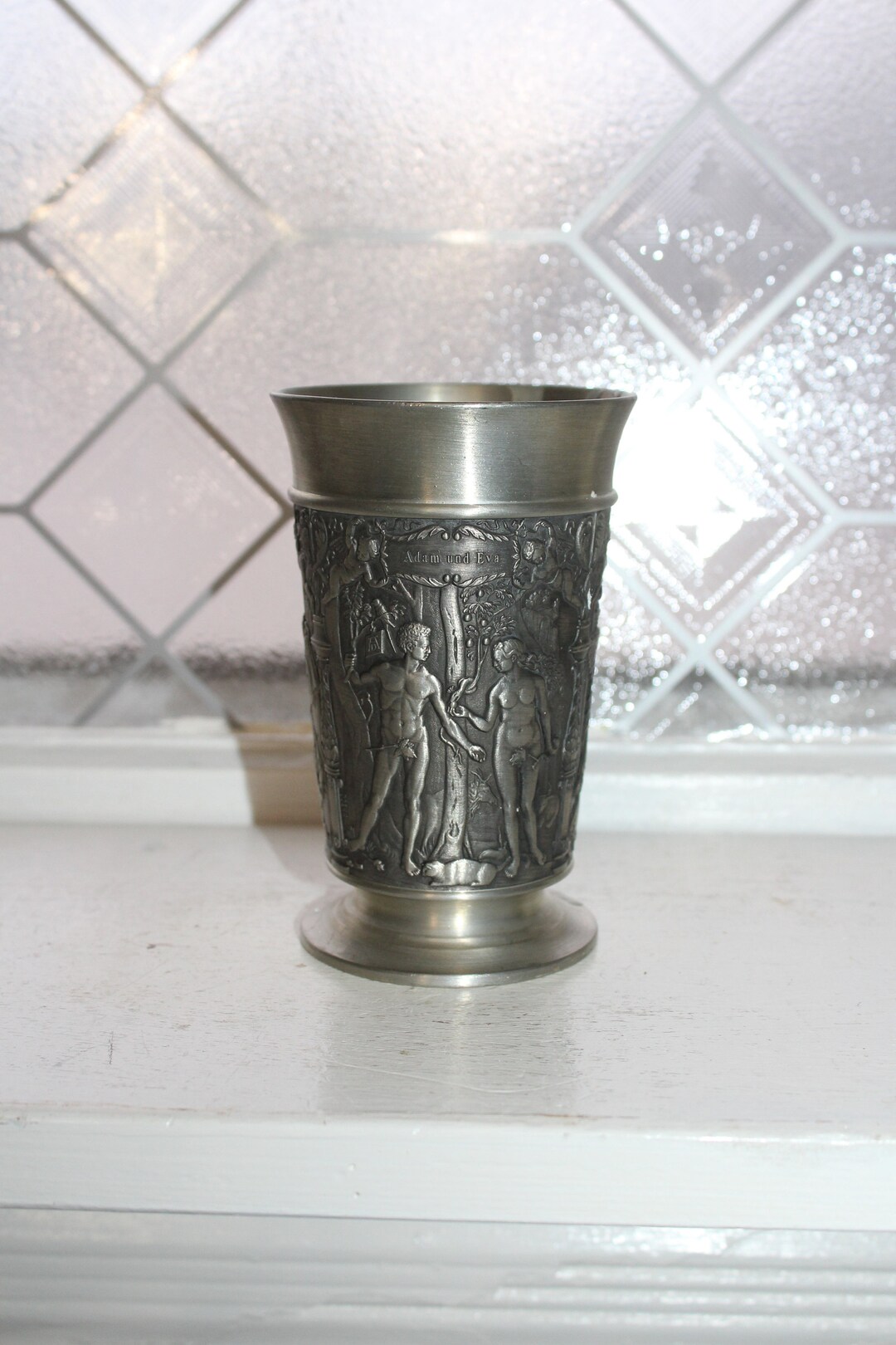 Zinn Becker Pewter Adam and Eve Goblet Mug Germany - Etsy