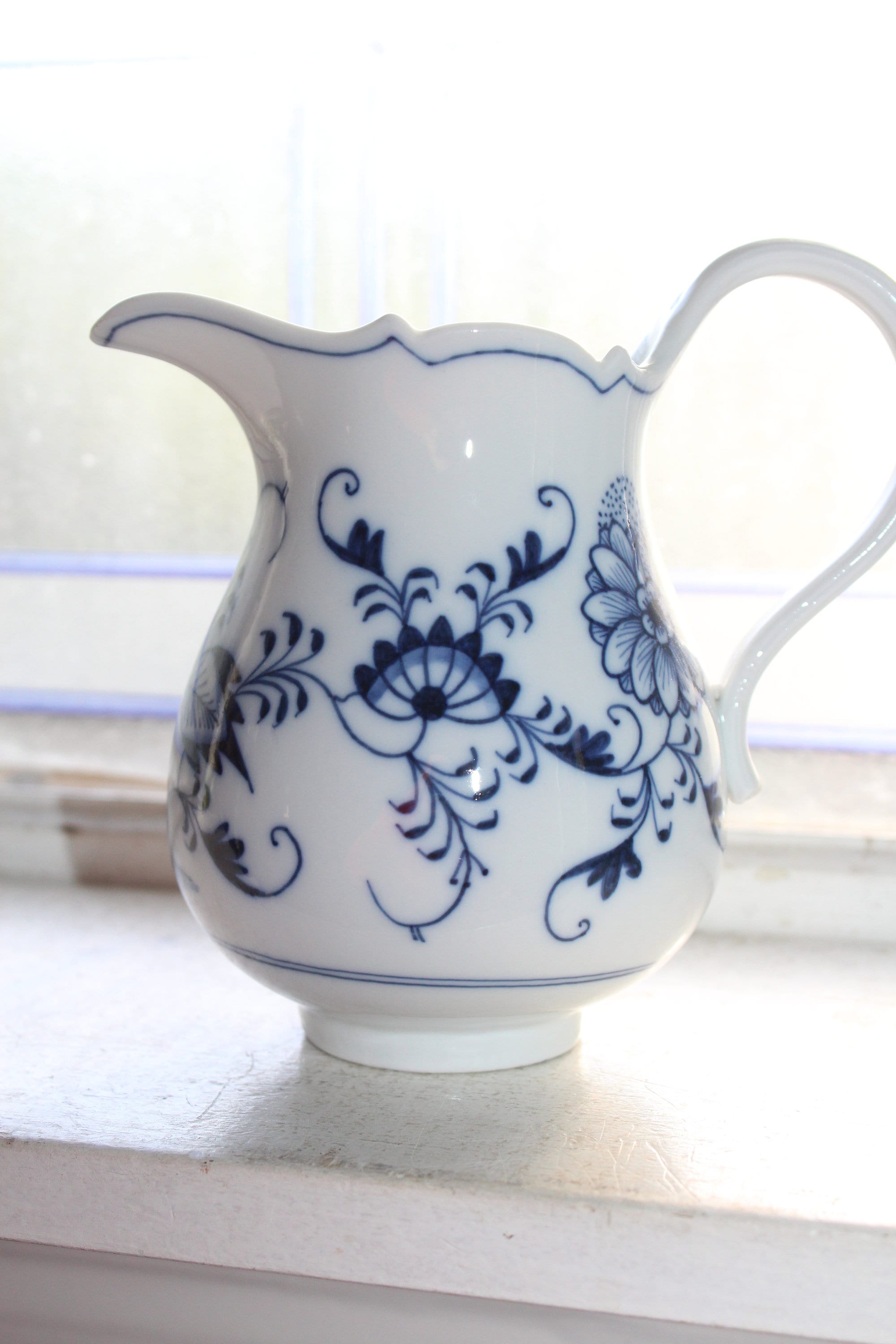 Vintage 1920s Meissen Blue Onion Milk Pitcher
