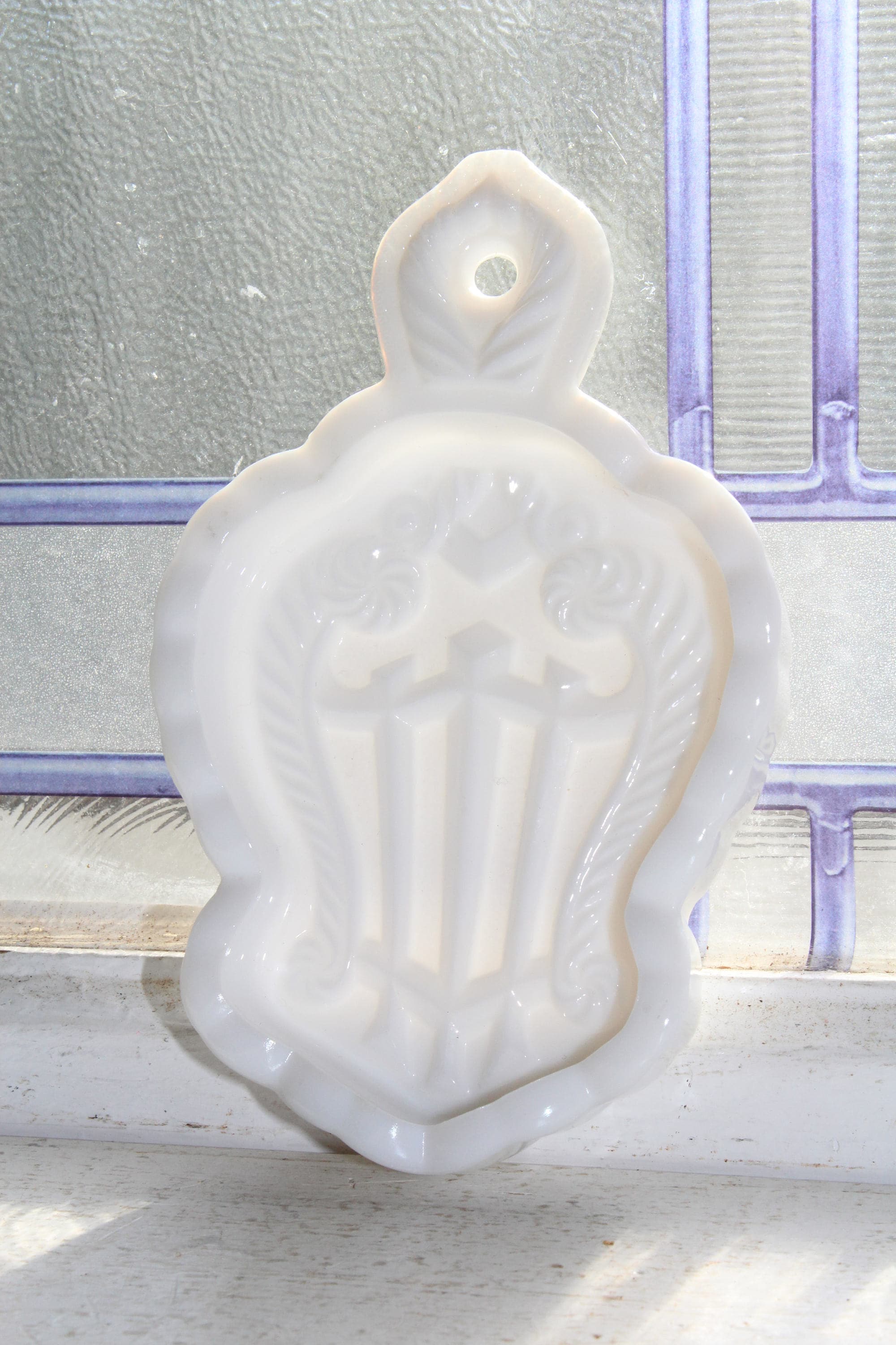 Vintage Milk Glass Harp Ashtray Imperial Glass 1960s