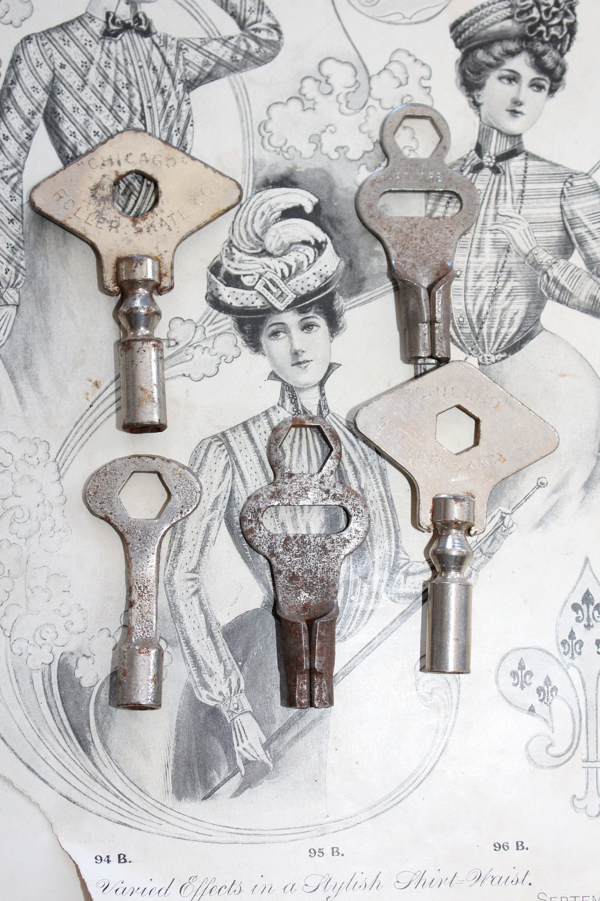 5 Vintage Skate Keys