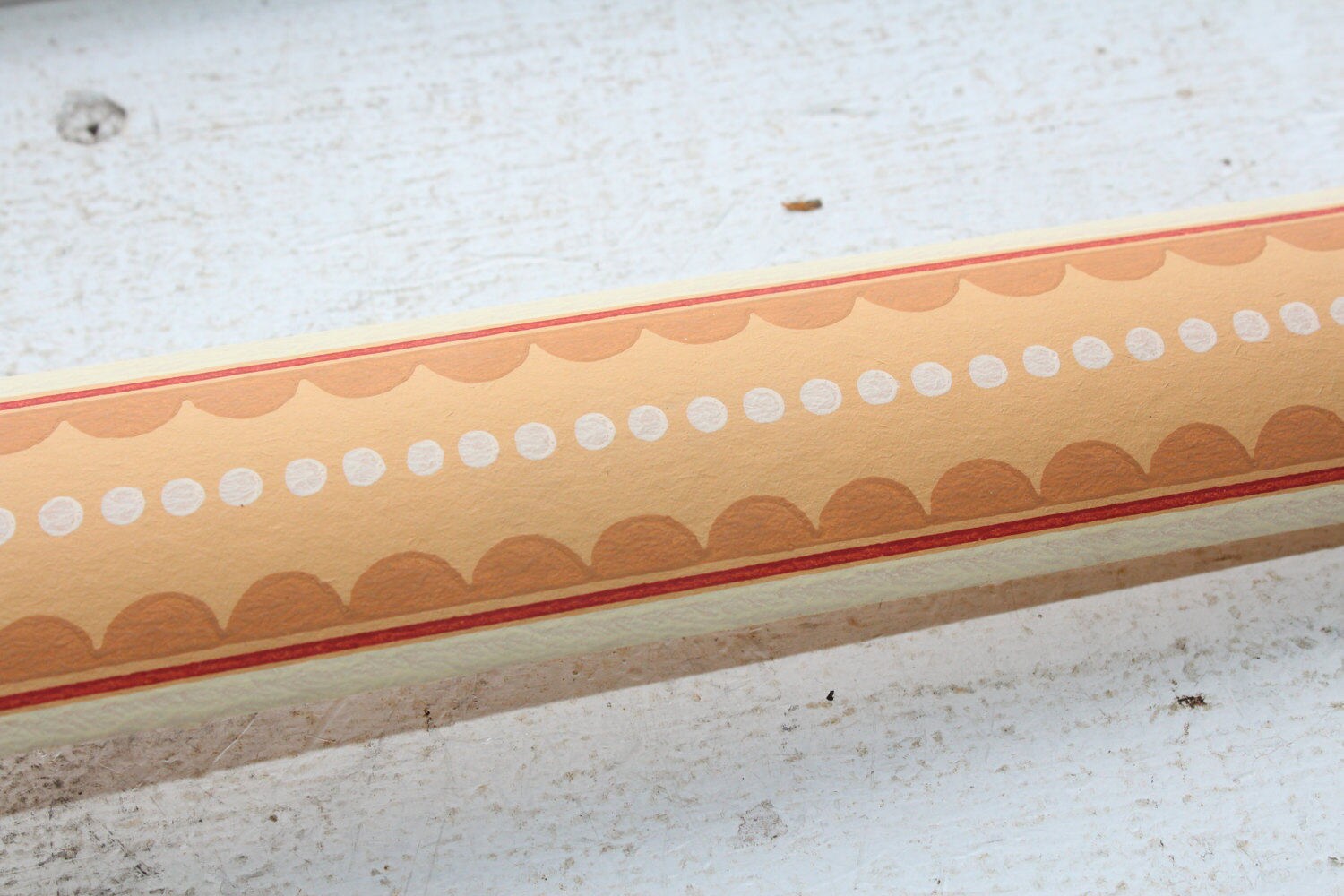 Vintage 1950s Wallpaper Border Brown and White Unused Wall Paper