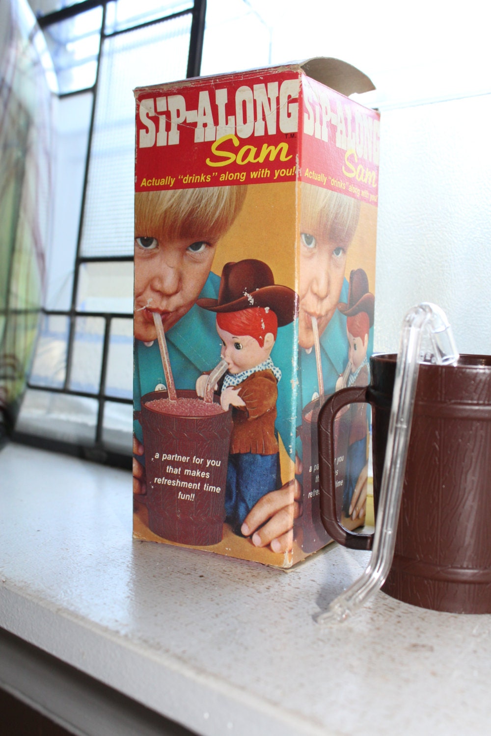 Sip-Along Sam Child's Drinking Toy Vintage 1970s Original Box Unused No ...