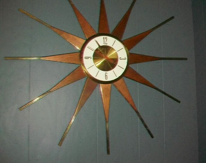 Mid Century Elgin Starburst Clock Vintage 1950s 26 Inch - Etsy